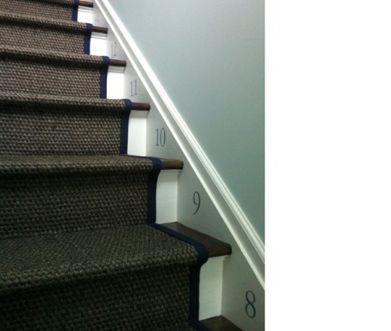 count your steps: decal numbers for stairs - Little Blue Dish